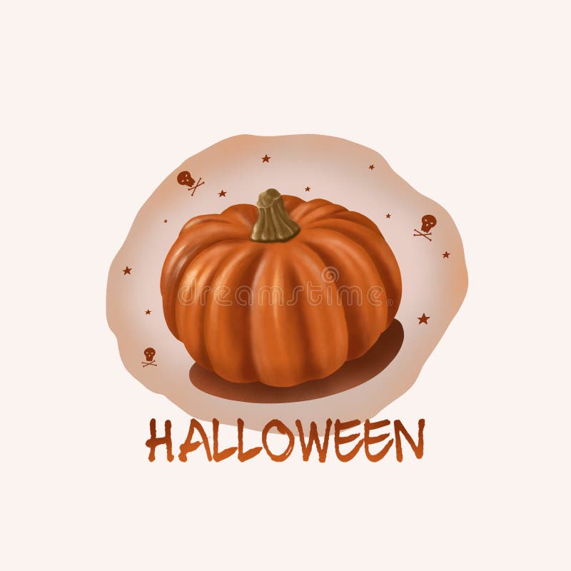 Halloween Pumpkin Illustration with Text Stock Illustration ...