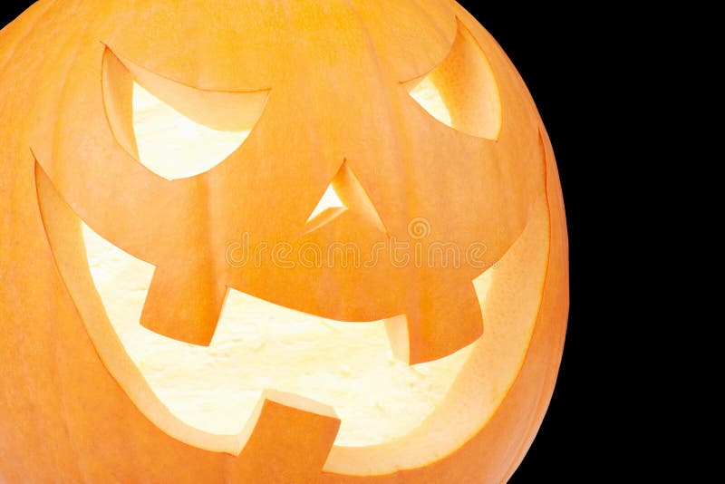 Halloween Pumpkin, Jack O Lantern Close Up Stock Image - Image of evil ...