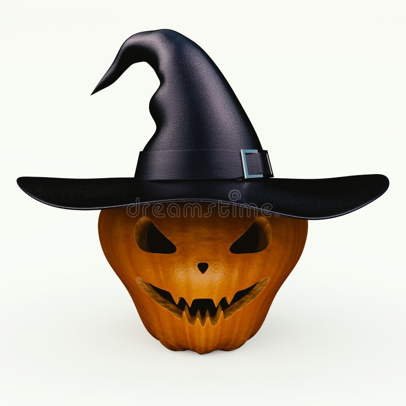 Pumpkin Looks Like Alien and Witch Hat Stock Illustration ...
