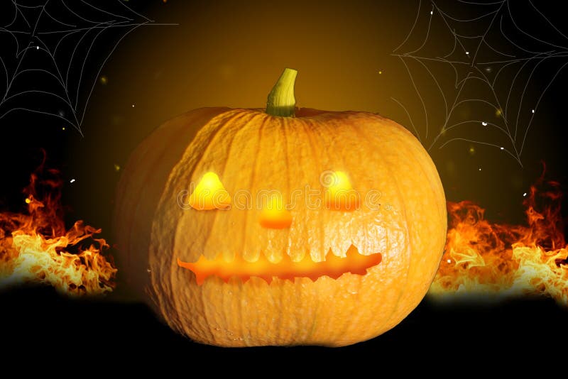 Halloween pumpkin in night stock photo. Image of october - 125075482