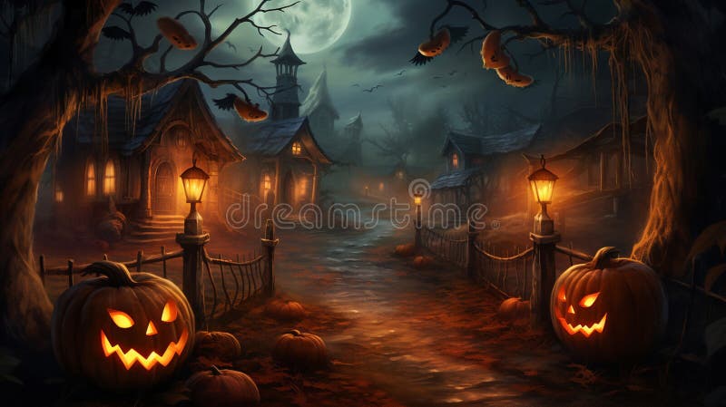 Halloween Pumpkin Patch in the Moonlight Jack O Lantern Party ...