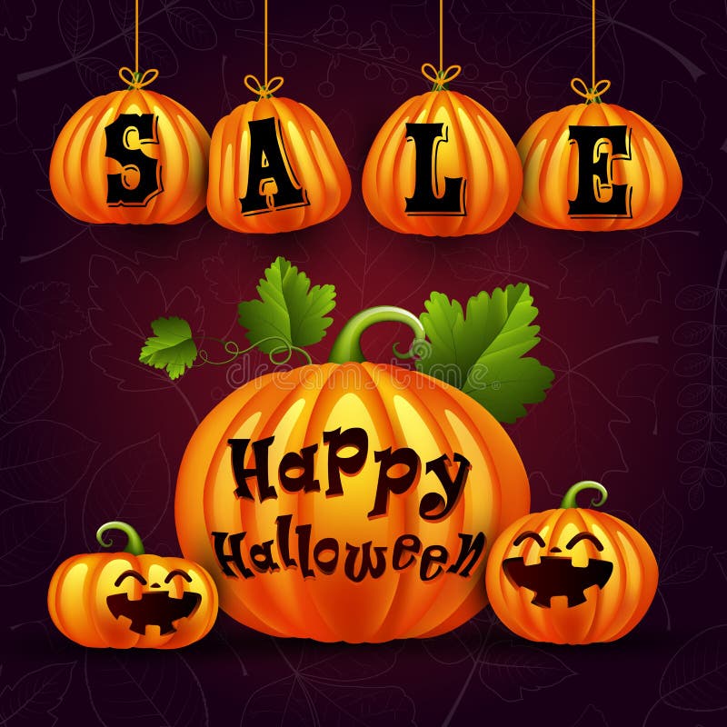 Halloween Pumpkin Sale Banner Stock Vector - Illustration of jack ...