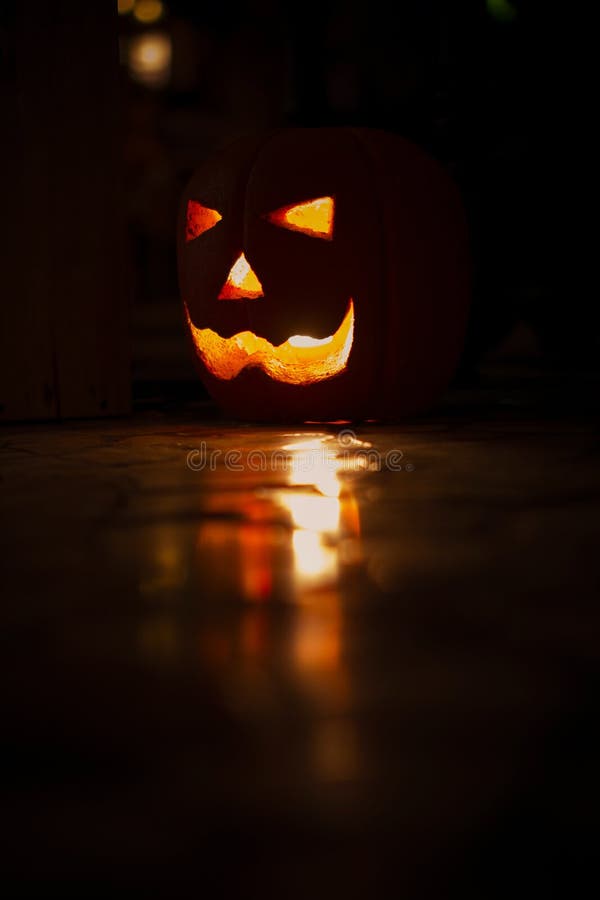 Halloween a Scary Evil Face in the Darkness Stock Photo - Image of cute ...