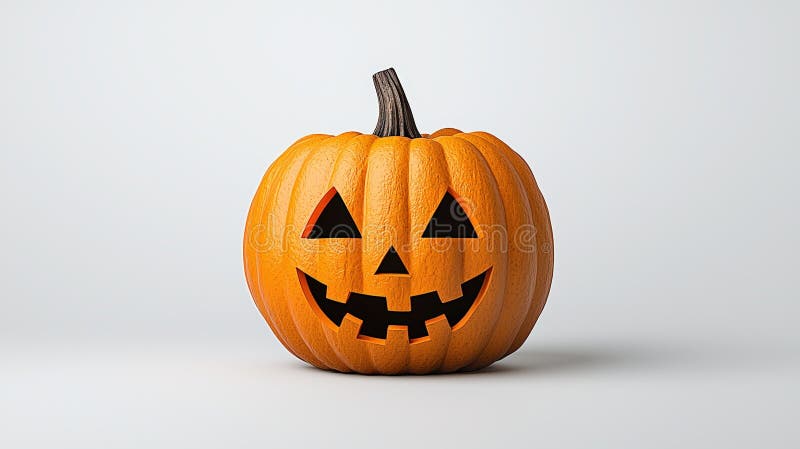 Halloween Pumpkin with a Smiling Face White Isolated Background Stock ...