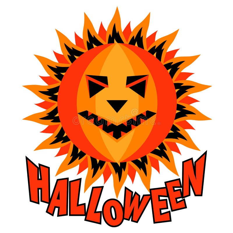 Halloween Pumpkin Sun Inscription Vector Illustration Stock Vector ...