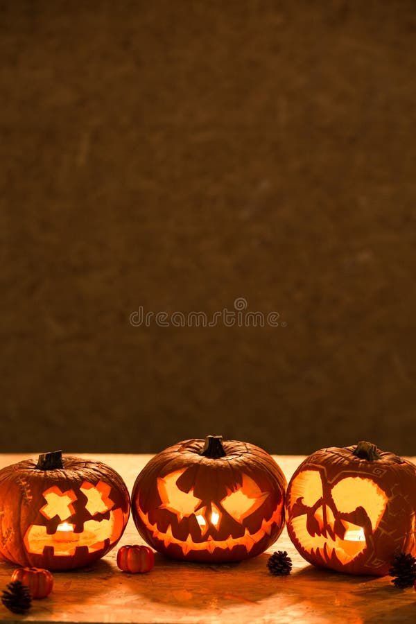Halloween pumpkin torches stock photo. Image of color - 77308234