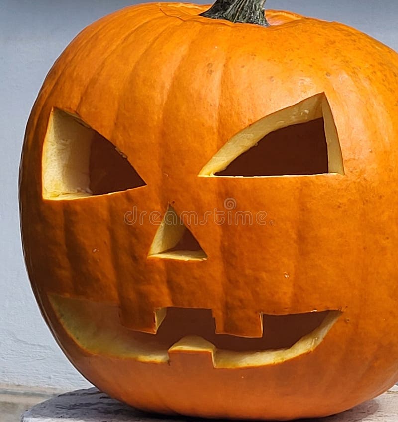 Halloween Pumpkin Traditional in Daylight. Stock Image - Image of ...