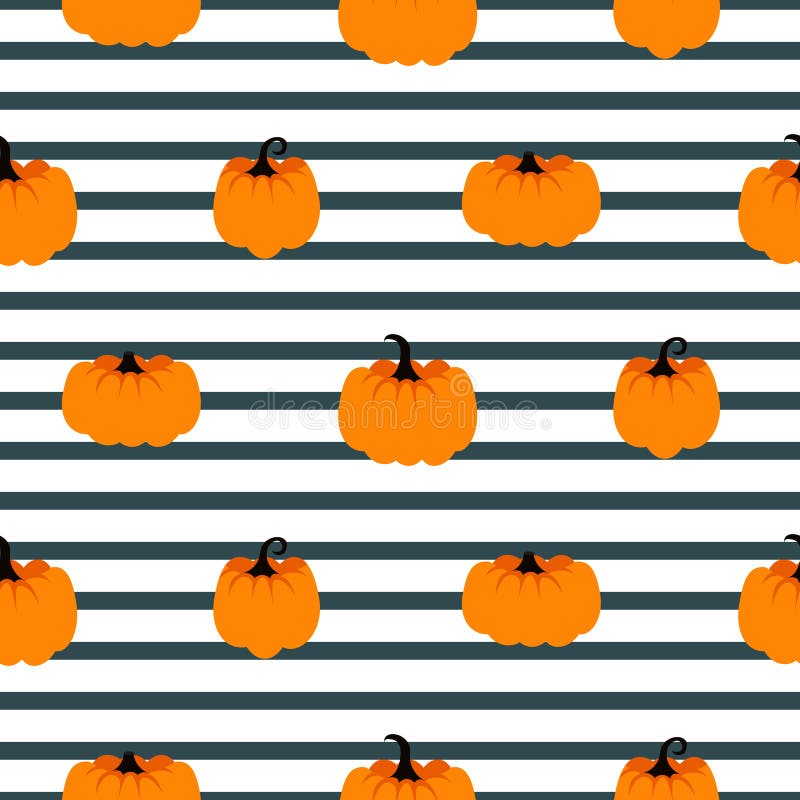 Halloween Pumpkin Vector Seamless Striped Pattern. Stock Vector ...