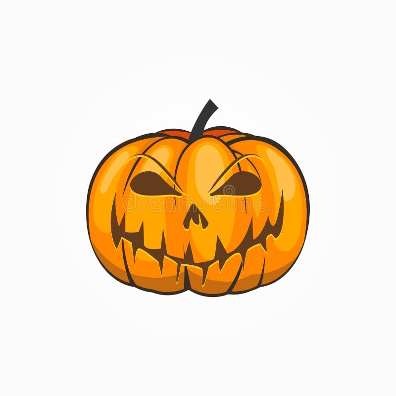 Halloween Pumpkins Cartoon Style Stock Illustration - Illustration of ...