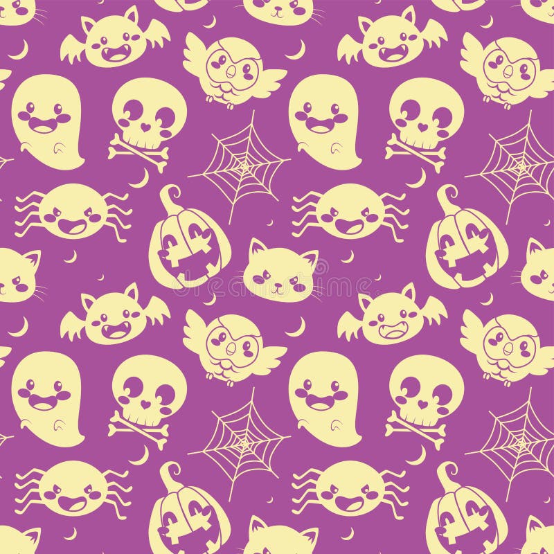 Seamless Halloween pattern stock vector. Illustration of skulls - 59224630
