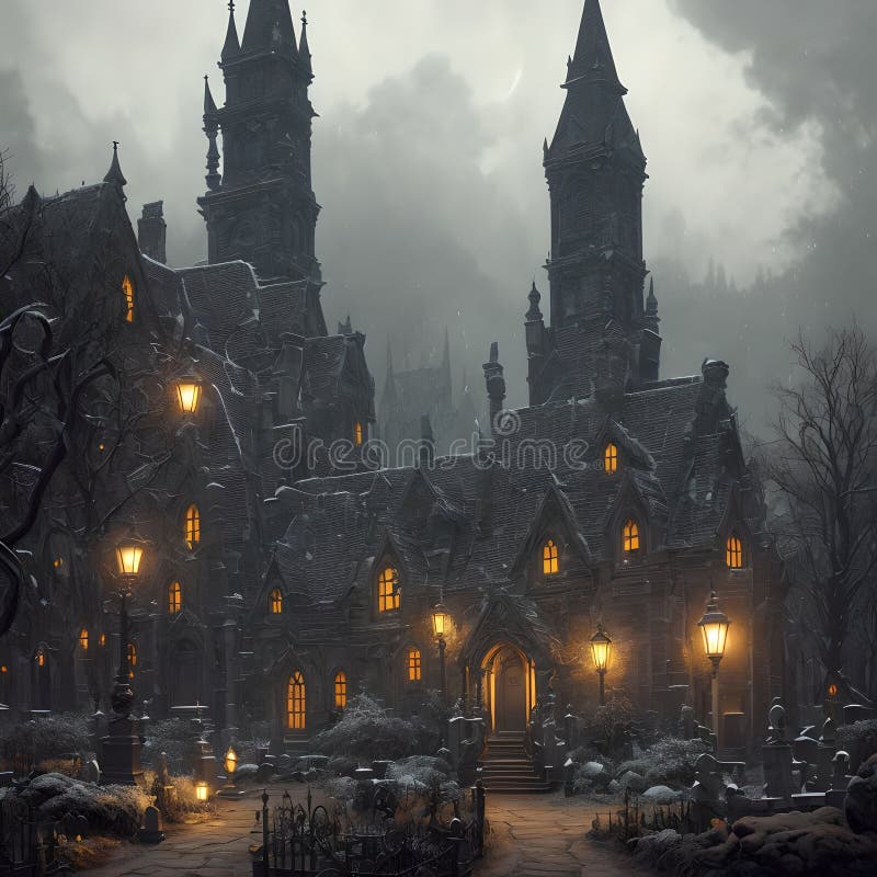 Halloween Realistic Scary House Background with Spooky Stock ... Halloween Realistic Scary House Background with Spooky Stock ...