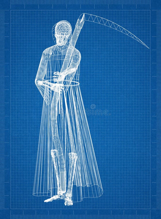 Halloween reaper blueprint stock illustration. Illustration of scary ...