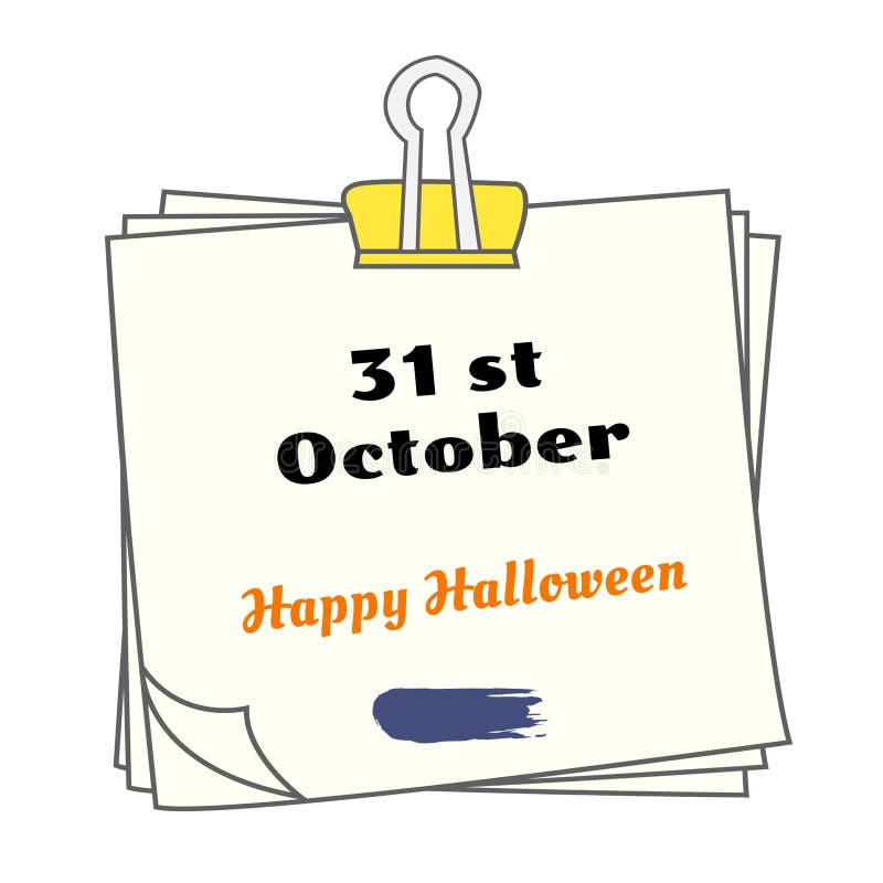 Halloween Reminder Post it Note Stock Image - Illustration of note ...