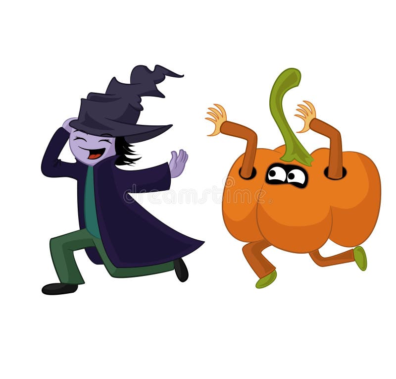 Halloween run! stock vector. Illustration of witch, game - 16138628