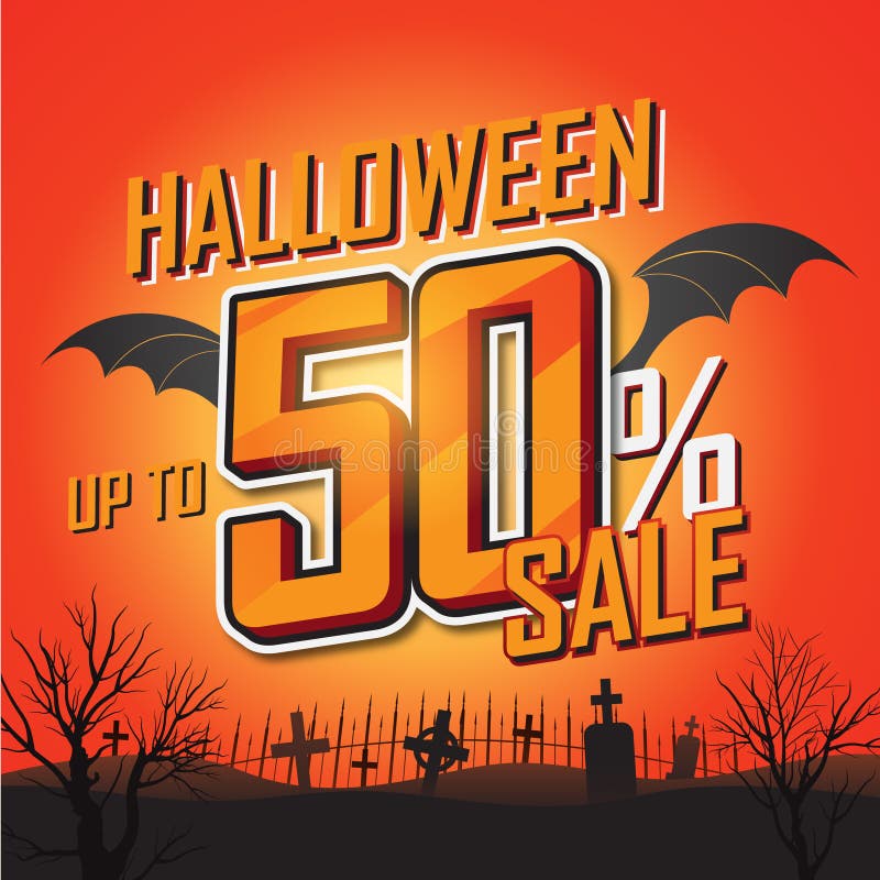 Halloween Sale Banner. Vector Illustration Stock Vector - Illustration ...