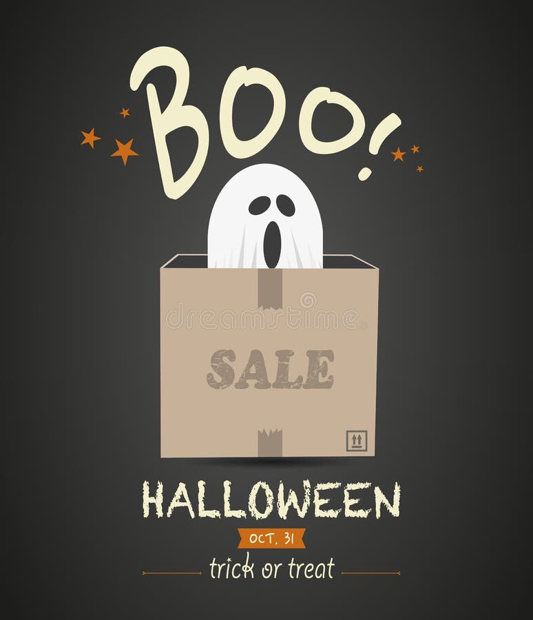 Halloween Sale Ghost stock vector. Illustration of cardboard - 45671434