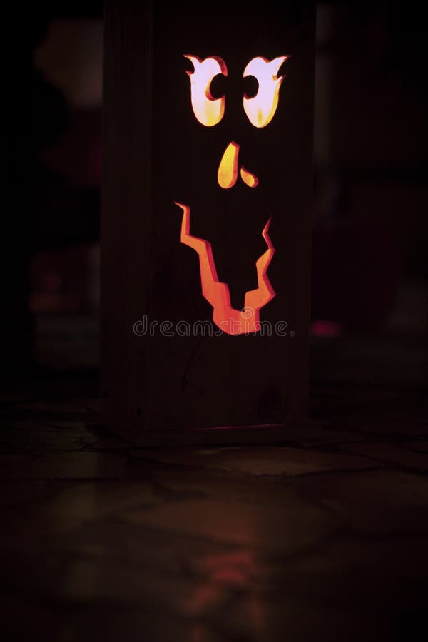 Halloween a Scary Evil Face in the Darkness Stock Image - Image of head ...