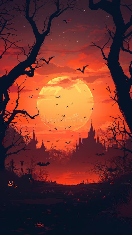 Halloween Scary Screensaver, Smartphone Desktop Stock Photo - Image of ...