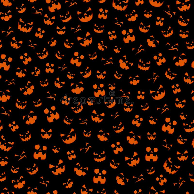 Halloween Scary and Spooky Pumpkin Face Pattern Stock Vector ...