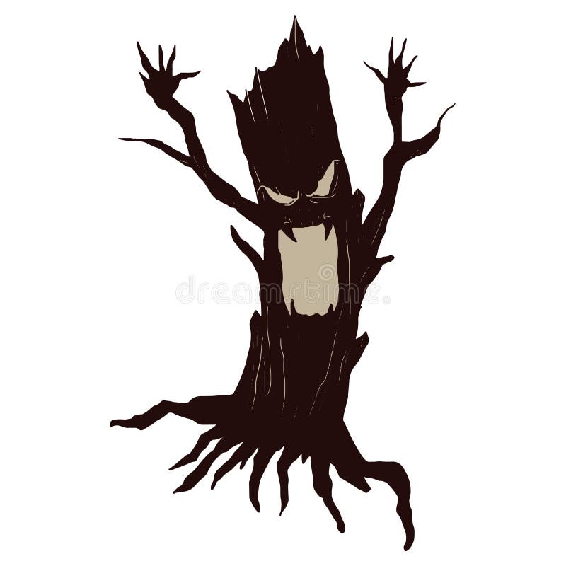 Halloween Scary Tree. Vector Illustration Decorative Design Stock ...