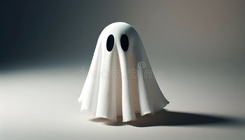 Halloween Scene with a Cute Ghost Figure Stock Photo - Image of ...