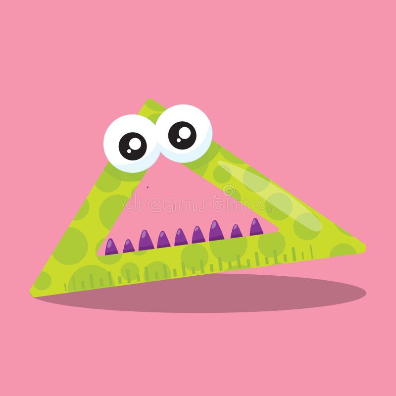 Halloween School Ruler Triangle 14 Stock Vector - Illustration of ...