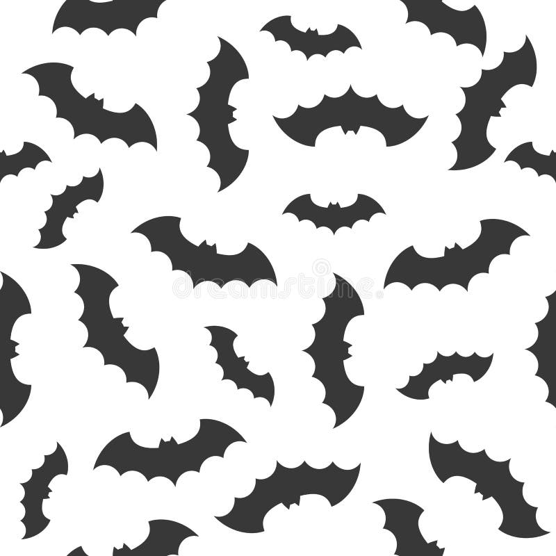 Halloween Seamless Pattern, Bat Flying, Flat Design with Clipping Mask ...