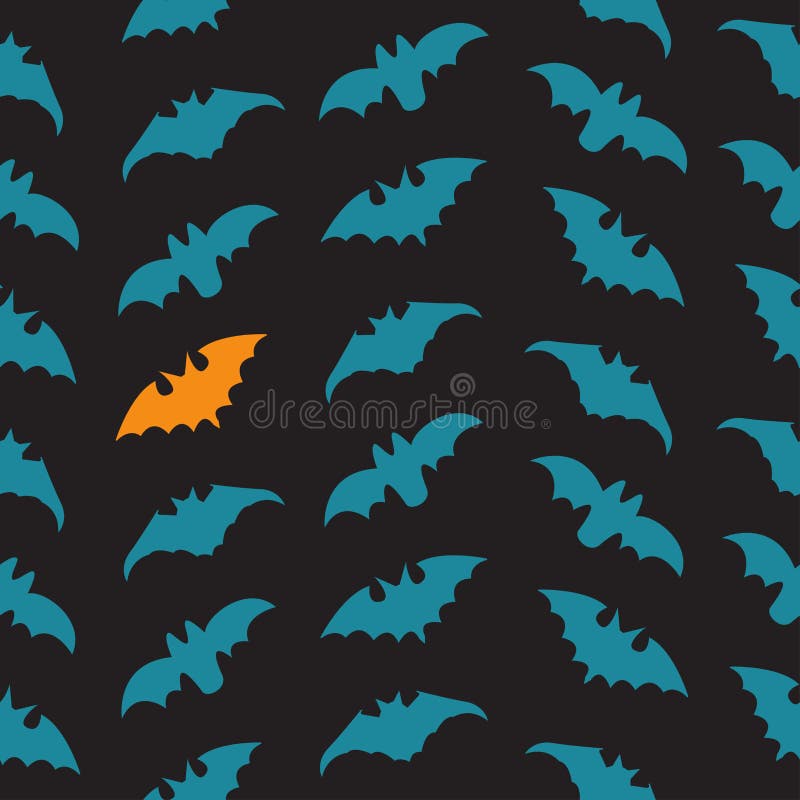 Halloween Seamless Pattern with Bats. Stock Vector - Illustration of ...