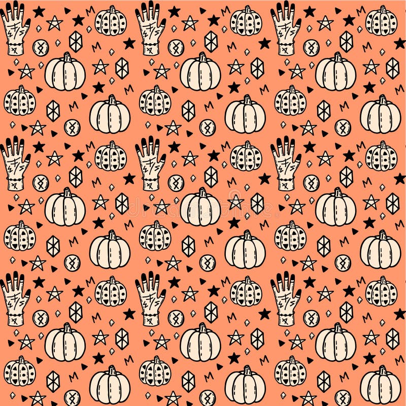 Halloween Seamless Pattern Design Stock Vector - Illustration of textile, wallpaper: 232603931