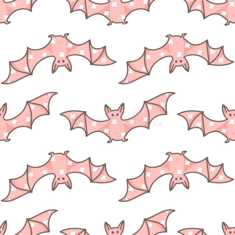 Halloween Seamless Pattern with Pink Bats Stock Vector - Illustration ...