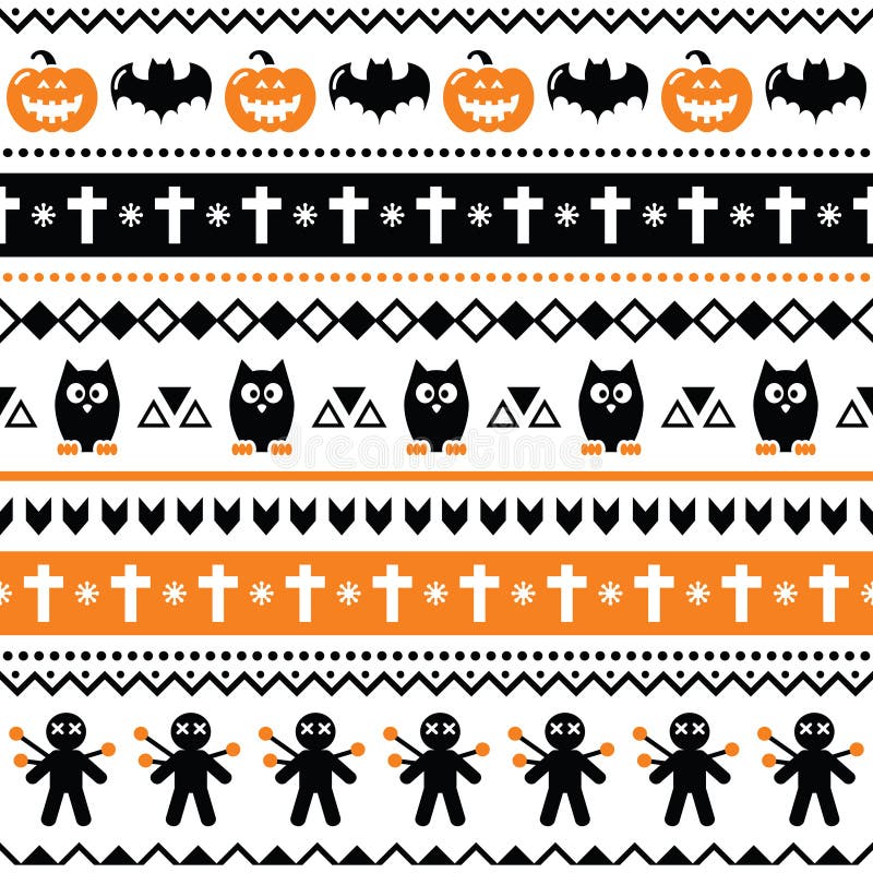 Halloween Seamless Pattern - Tribal, Aztec Print Style Stock ...