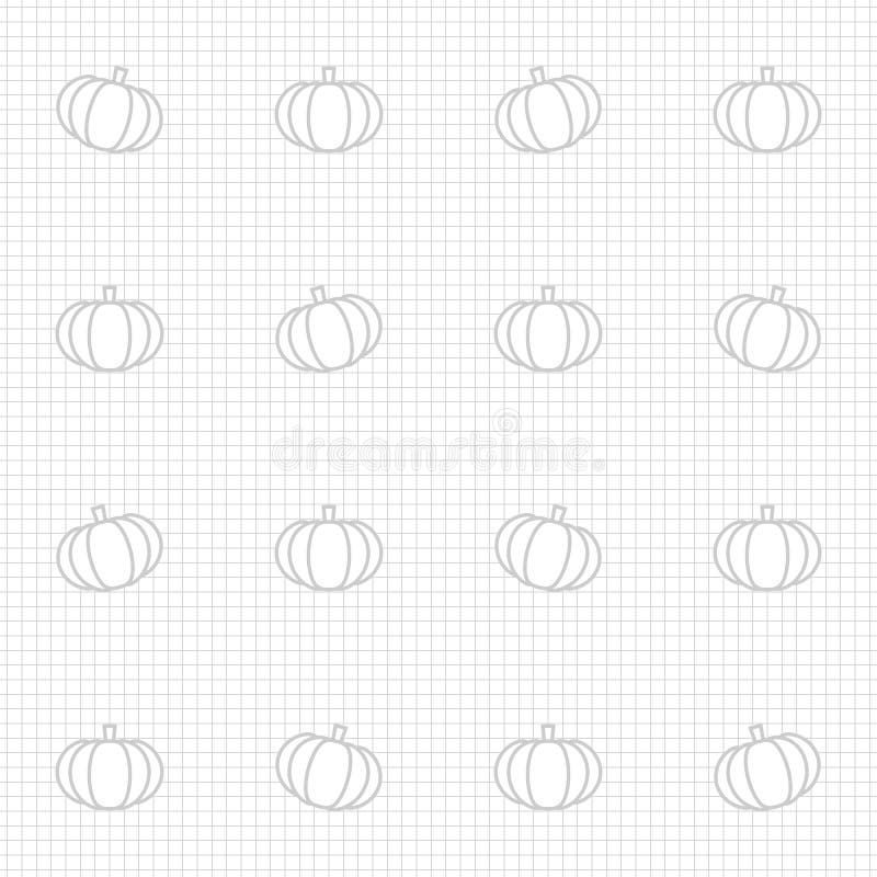 Halloween Seamless Pattern with Pumpkins on Grid Background Stock ...