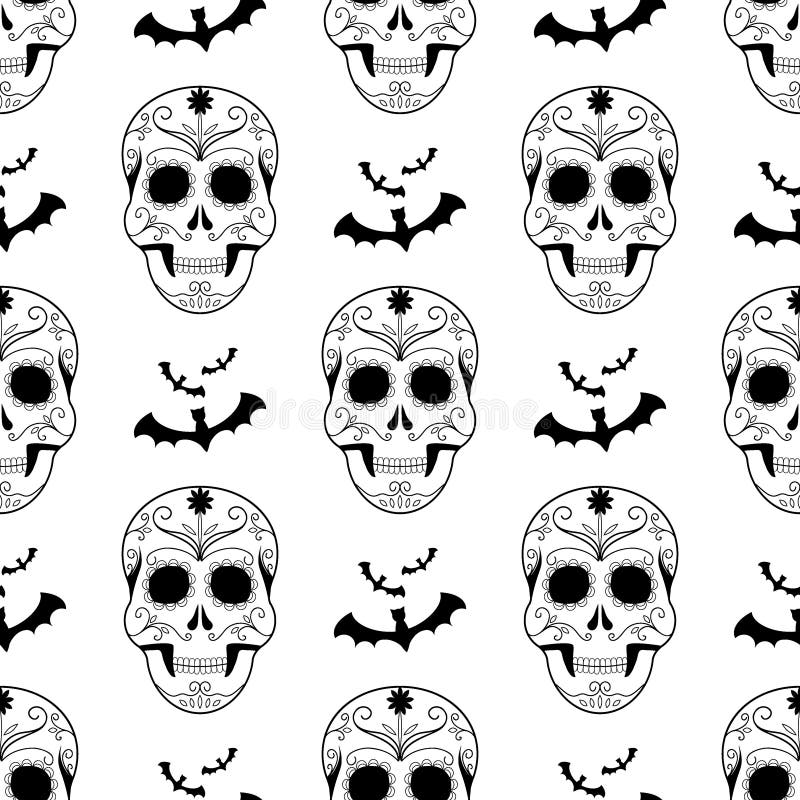 Halloween Seamless Pattern Ghost Scary Vector. Stock Vector ...
