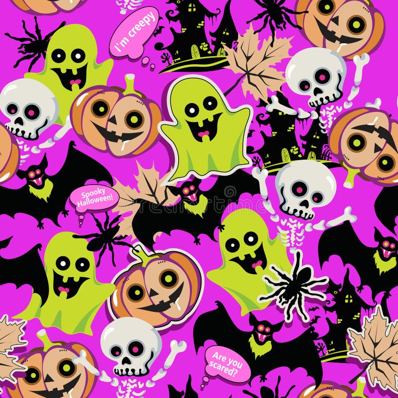 Halloween Seamless Pattern, Spooky Background. Stock Vector ...