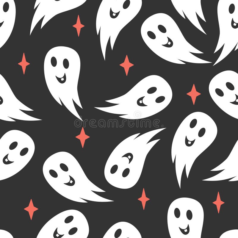 Halloween Seamless Pattern. Vector Boo Ghost Background Stock Vector ...