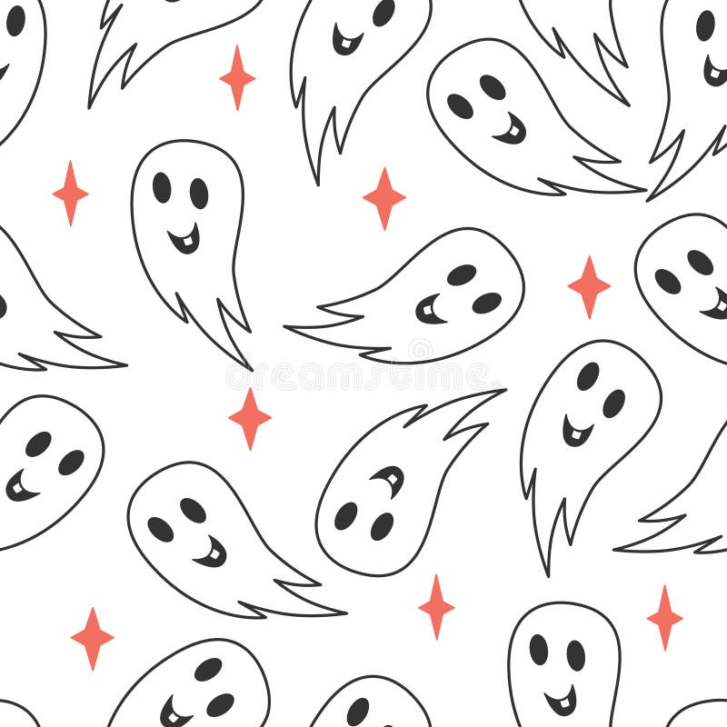 Halloween Seamless Pattern. Vector Boo Ghost Background Stock Vector ...