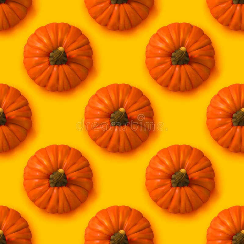 Halloween Seamless Pattern on Yellow Stock Vector - Illustration of ...