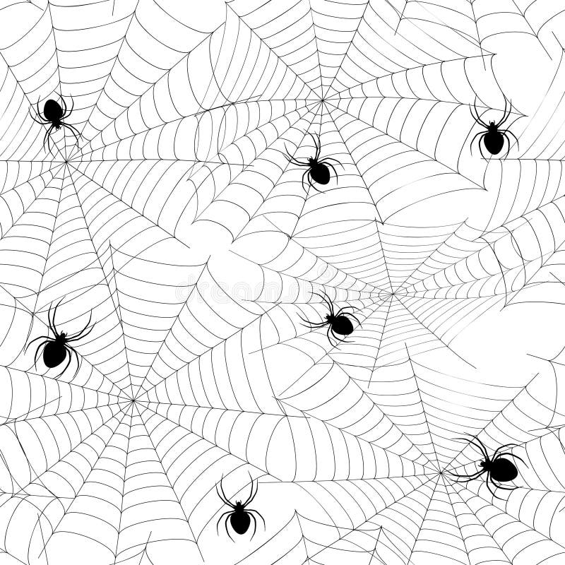 Halloween Spider Web Seamless Pattern Stock Vector - Illustration of ...