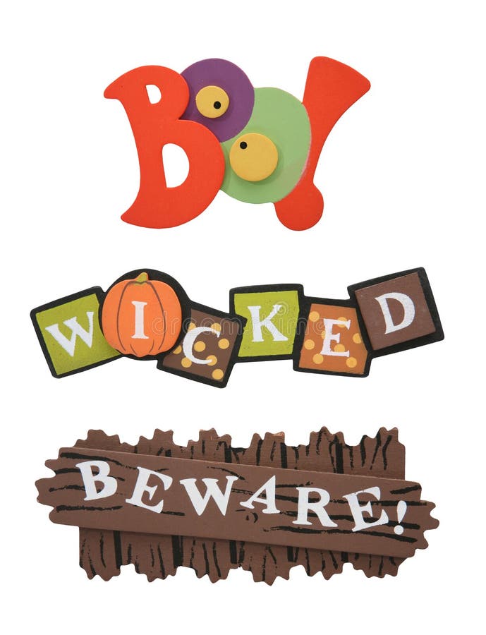 Colorful Halloween Signs stock photo. Image of witch - 16109102