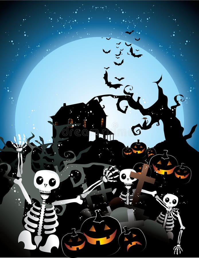 Halloween skeleton stock vector. Illustration of cementery - 18006088