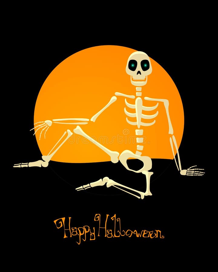 Halloween Skeleton stock illustration. Illustration of banner - 55300256
