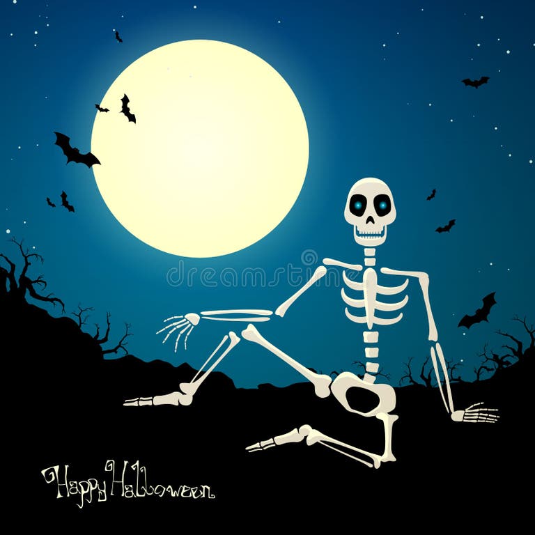 Halloween Skeleton stock illustration. Illustration of celebration ...