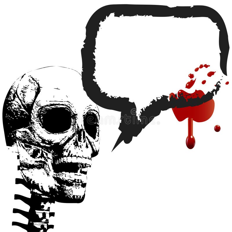 Halloween Skeleton Speech Bubble Blood Stock Vector - Illustration of ...