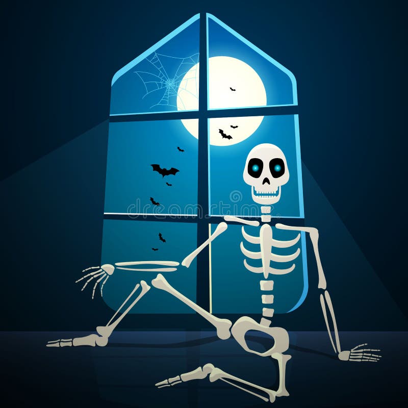 Halloween Skeleton stock illustration. Illustration of fear - 55300124