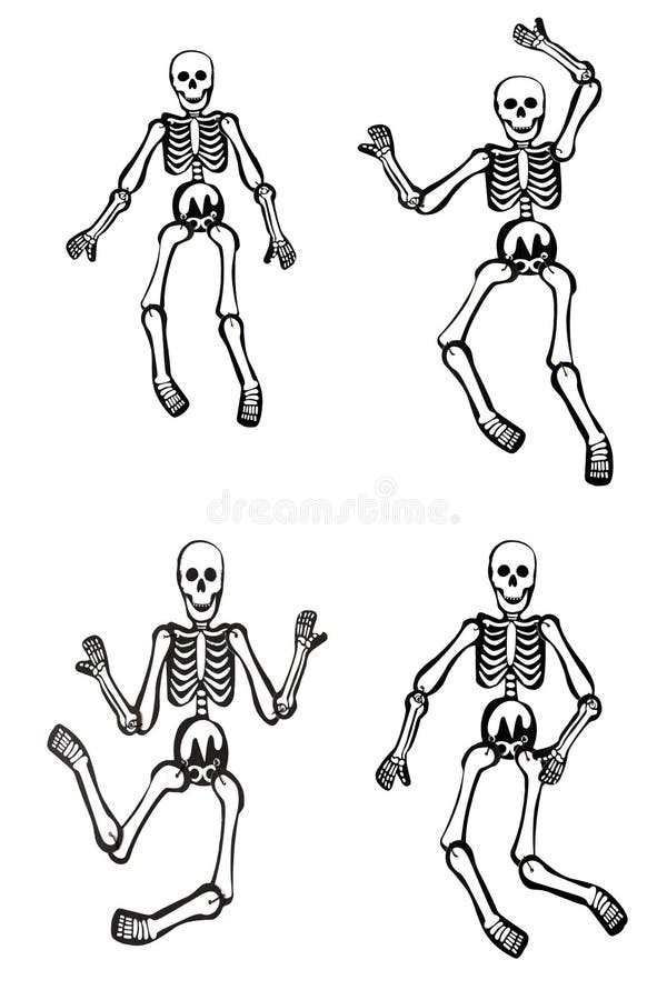 Cartoon Skeleton Welcome stock illustration. Illustration of silly ...