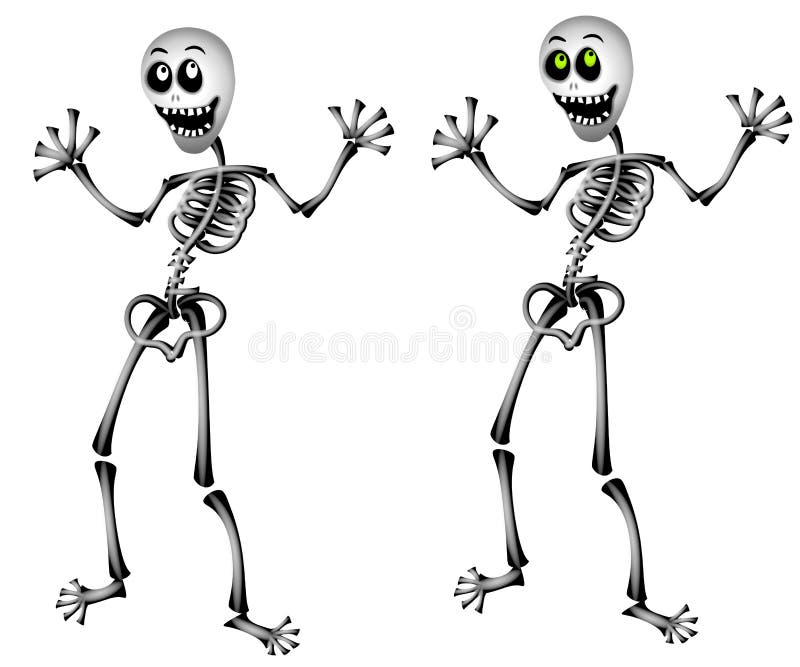 Halloween Skeletons Standing Stock Illustration - Illustration of ...