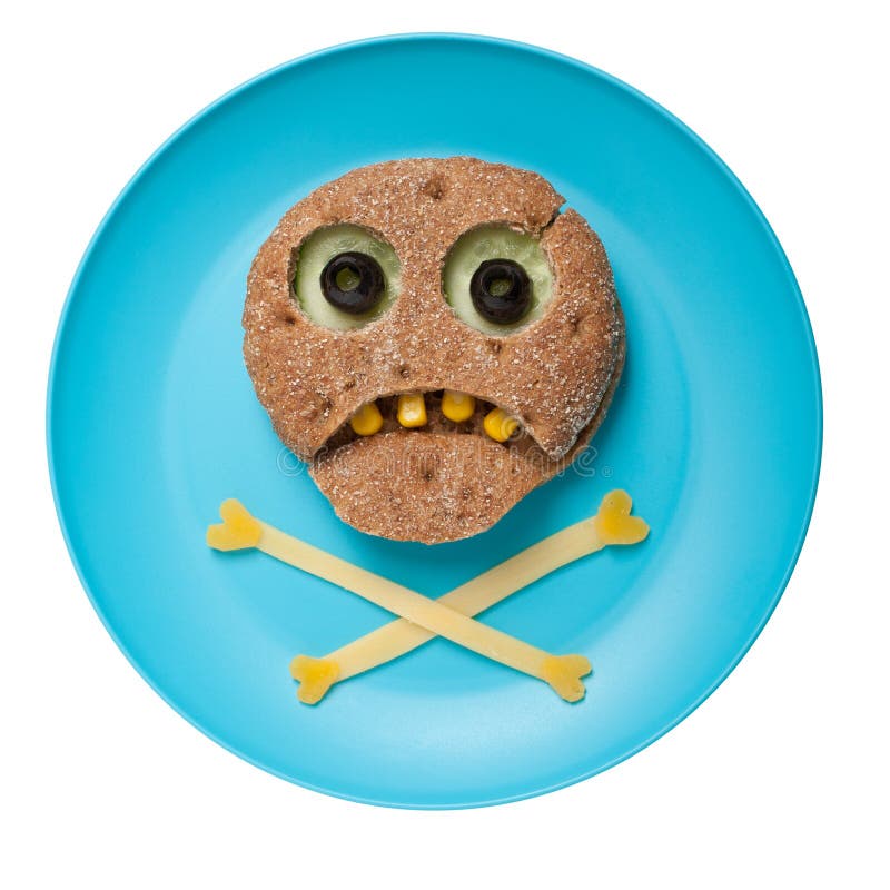 Halloween Skull Made of Bread and Vegetables Stock Image - Image of ...