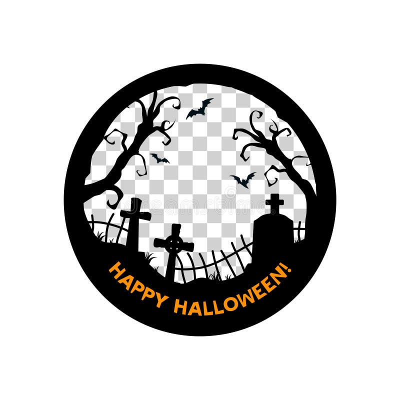 Halloween Social Media Post Frame with Graveyard Stock Vector ...