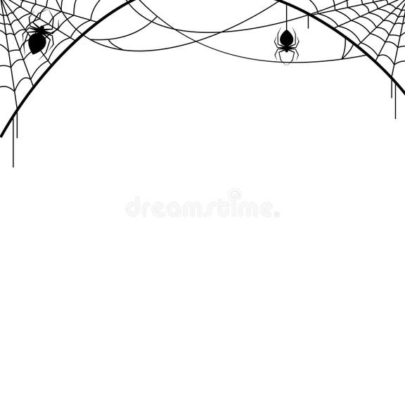 Halloween Spider Web Border Stock Vector - Illustration of ornament ...