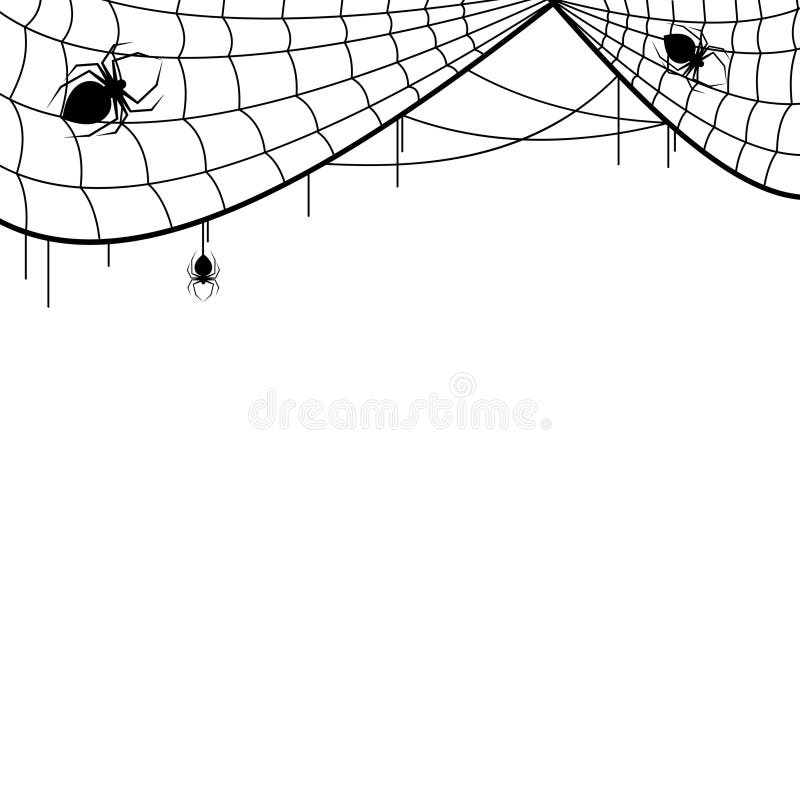 Halloween Spider Web Border Stock Vector - Illustration of header ...